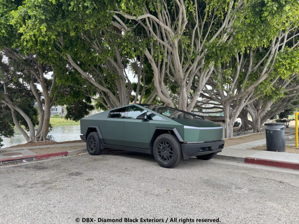 Tesla Cybertruck wrapped in Matte Black - Diamond Black Exteriors - DBX ...