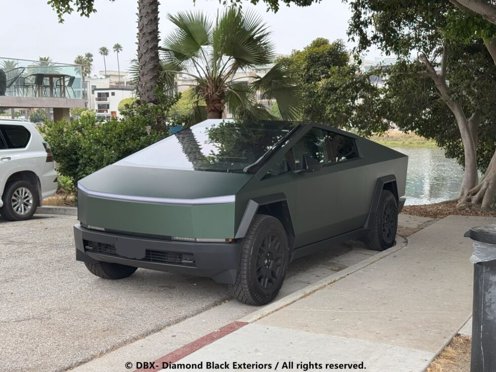 Tesla Cybertruck wrapped in Matte Black - Diamond Black Exteriors - DBX ...